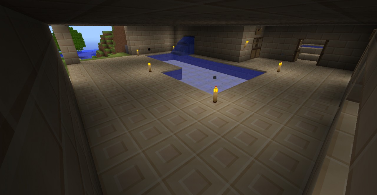 Spa With Pool,Bar & HotTube Inside A Mountain Minecraft Map