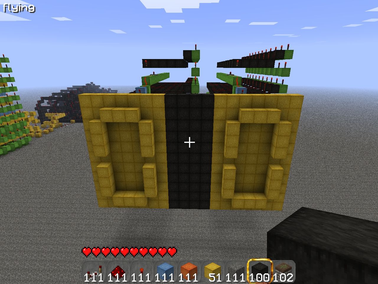 7 Wide Binary to 7seg Decoder with Piston Display Minecraft Map