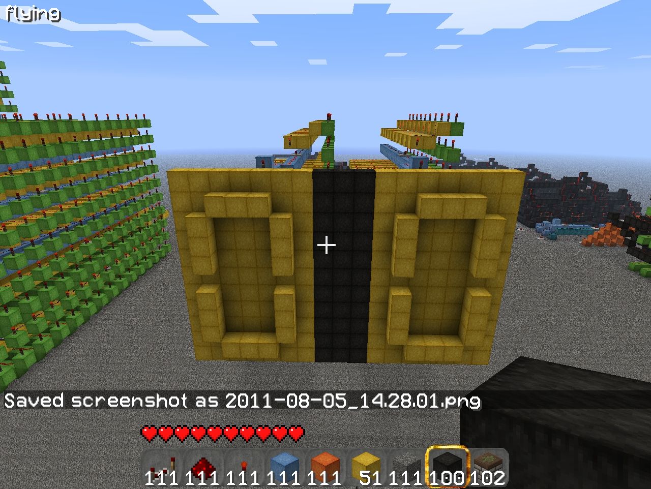 7 Wide Binary to 7seg Decoder with Piston Display Minecraft Map