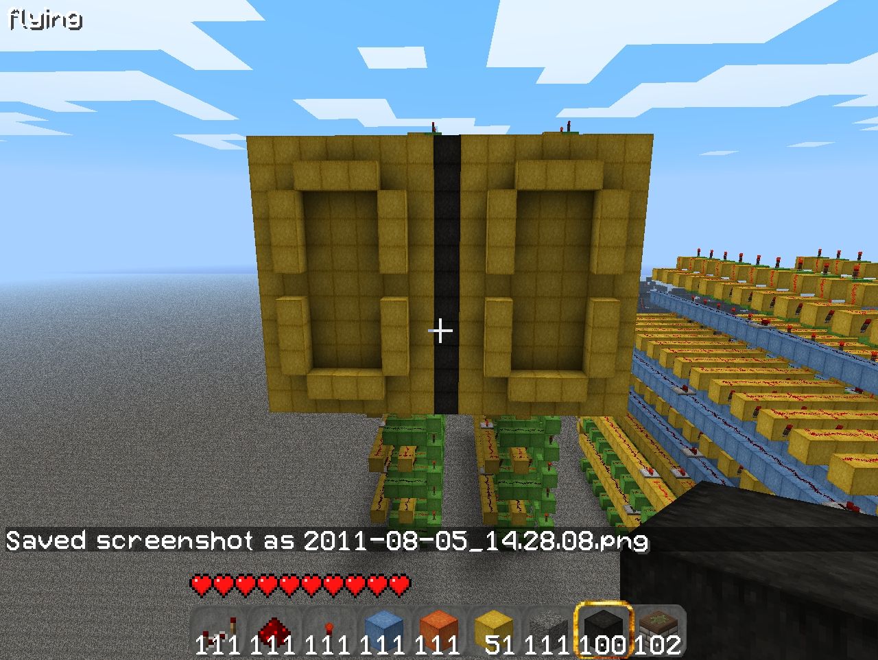 7 Wide Binary to 7seg Decoder with Piston Display Minecraft Map