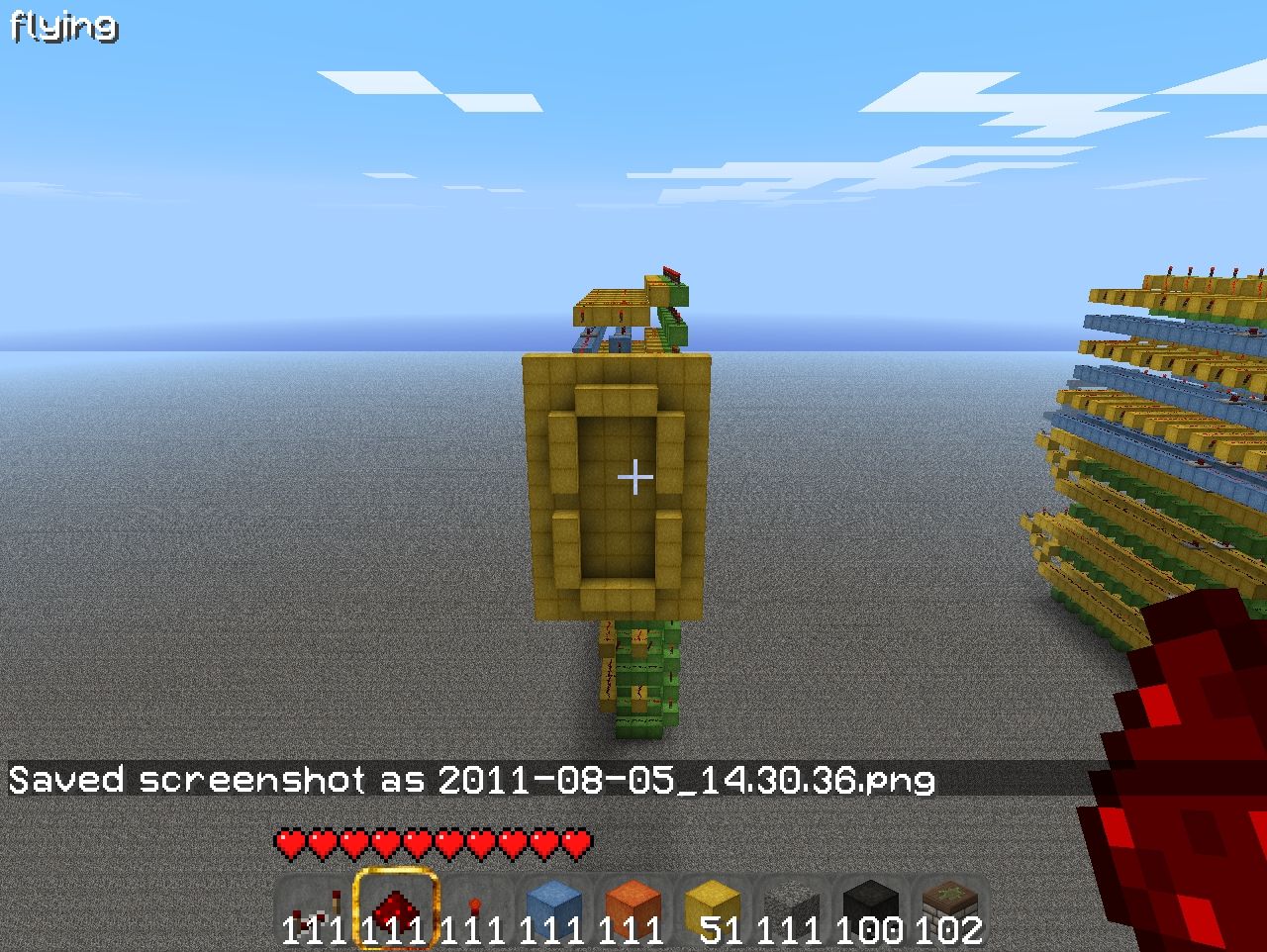 7 Wide Binary to 7seg Decoder with Piston Display Minecraft Map