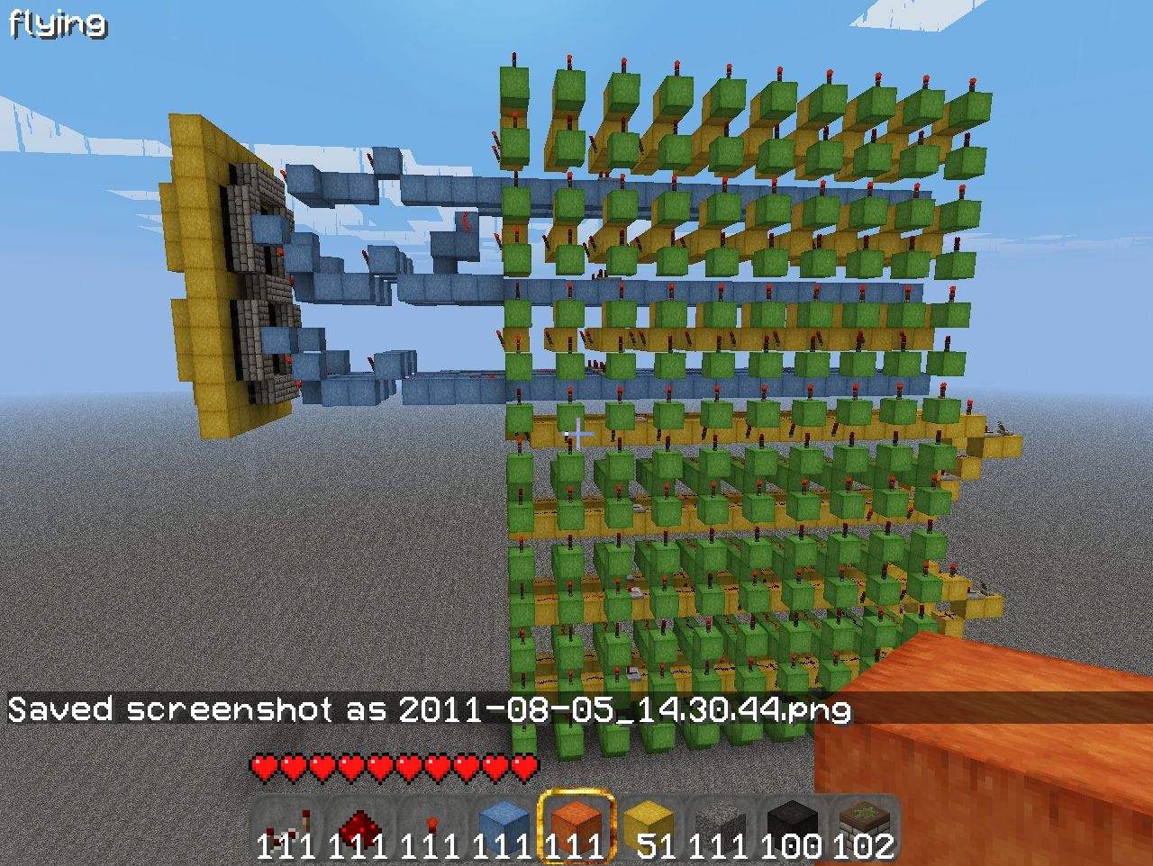 7 Wide Binary to 7seg Decoder with Piston Display Minecraft Map