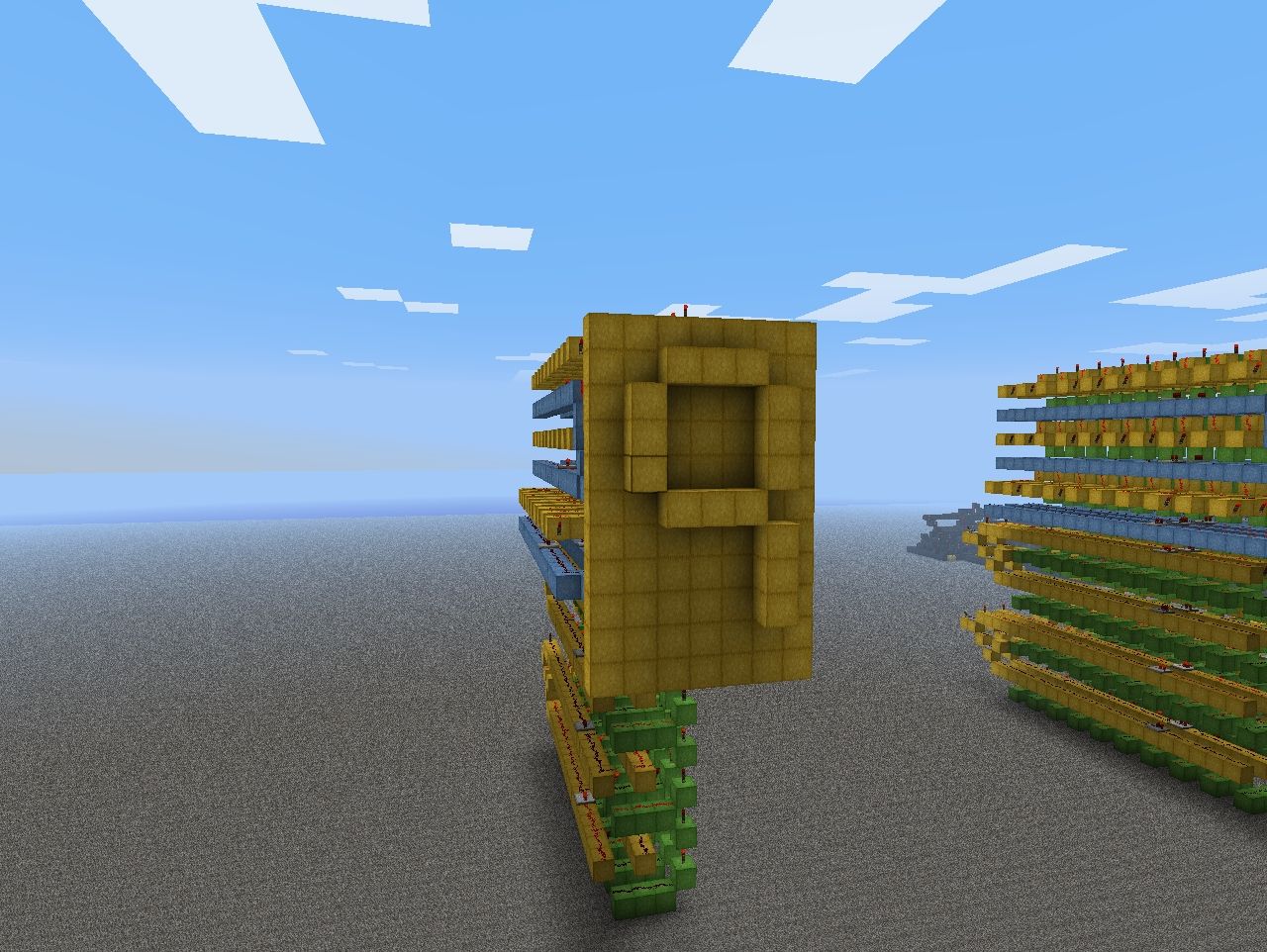 7 Wide Binary to 7seg Decoder with Piston Display Minecraft Map