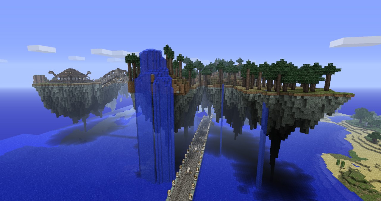 Japanese esque floating Spa. Minecraft Map