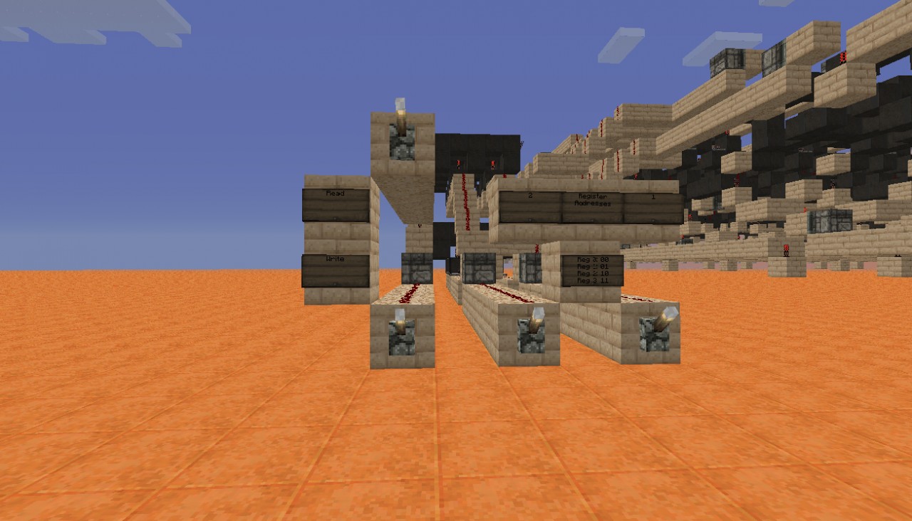 RAM device with four two byte registers. Minecraft Map