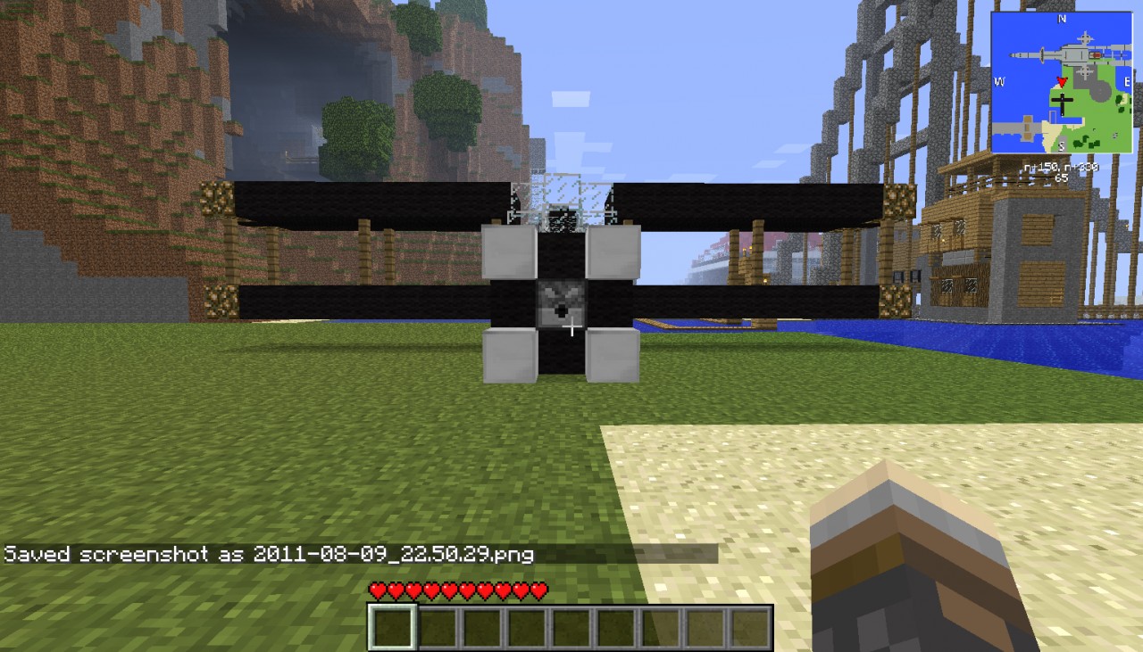 Black/White Biplane no zeppelin mod Minecraft Map