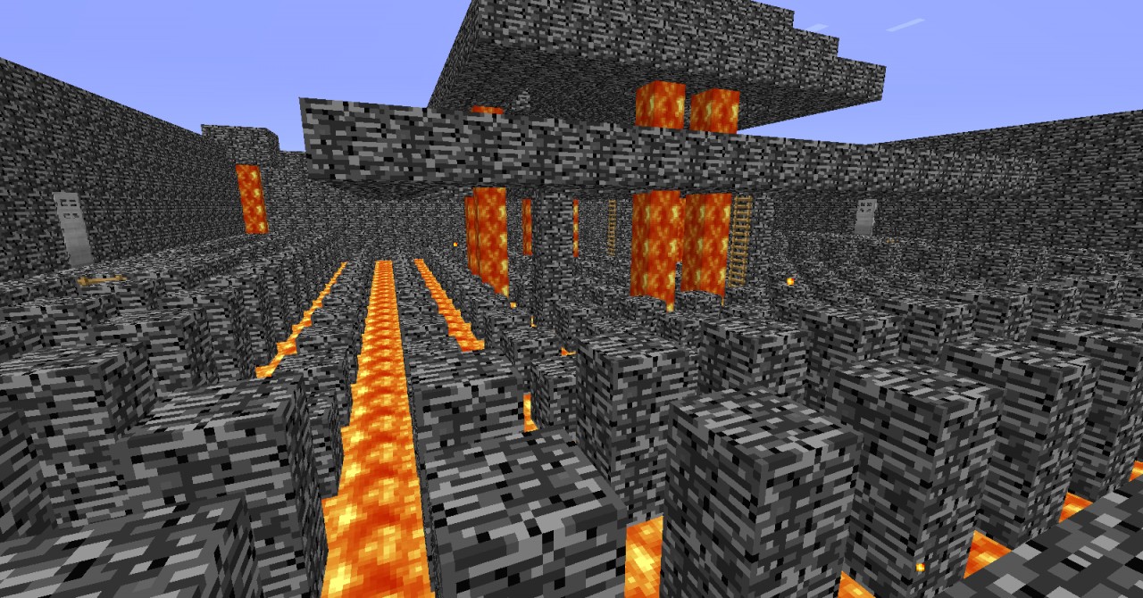 arena with lava Minecraft Map