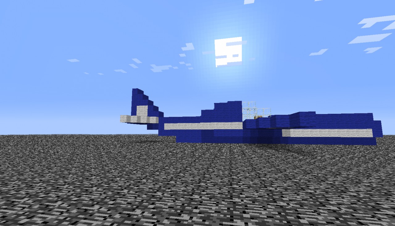 Blue WWII fighter plane Minecraft Map