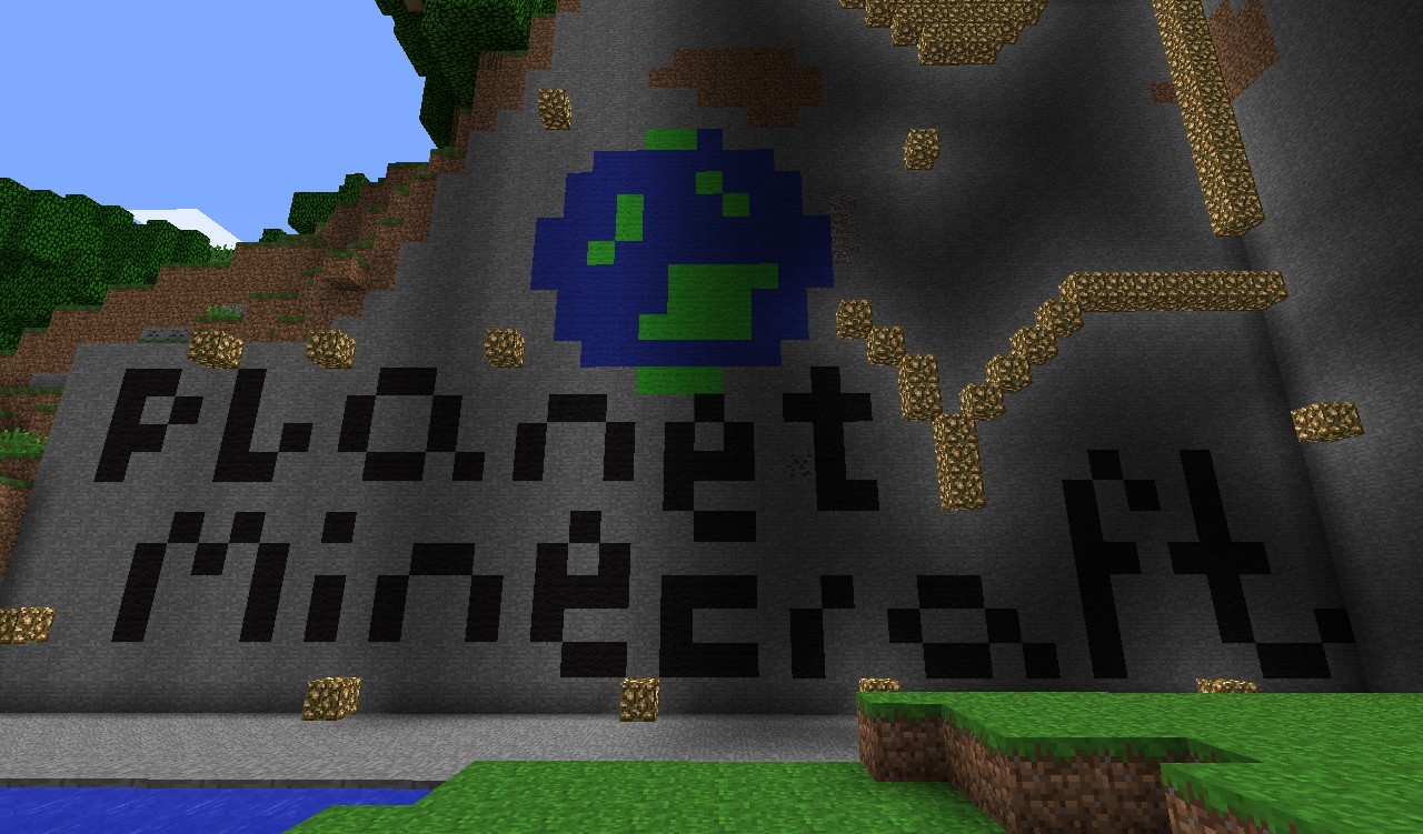 Cool mansion with planet minecraft pixel art! Minecraft Map