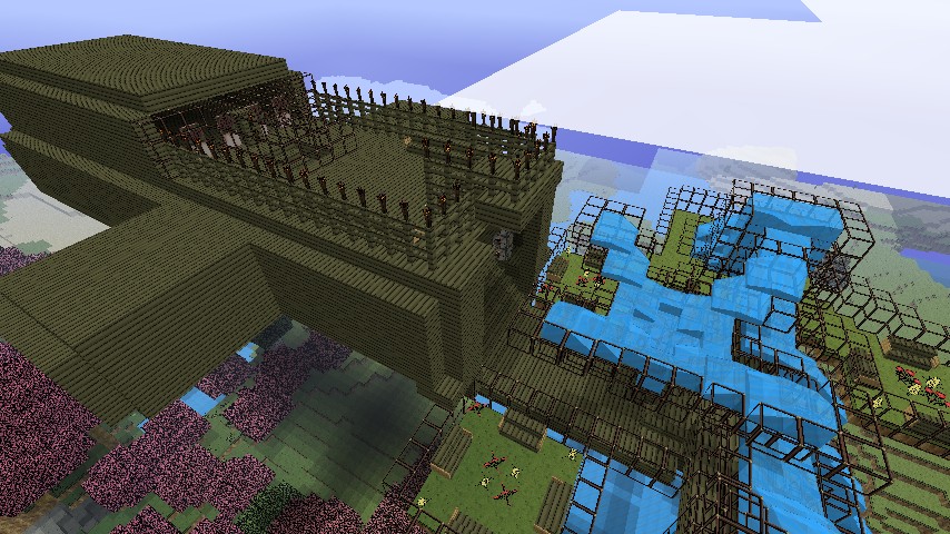 floating wooden house and gardens Minecraft Map