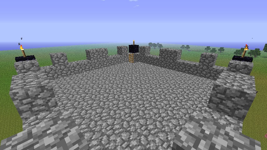 Castle Wall Construction Kit: Corner Tower Minecraft Map