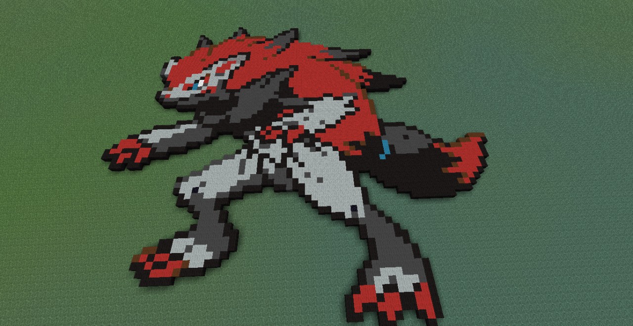 Pixel art Zoroark | Modèle Coloriage Facile | Dessin à Imprimer
