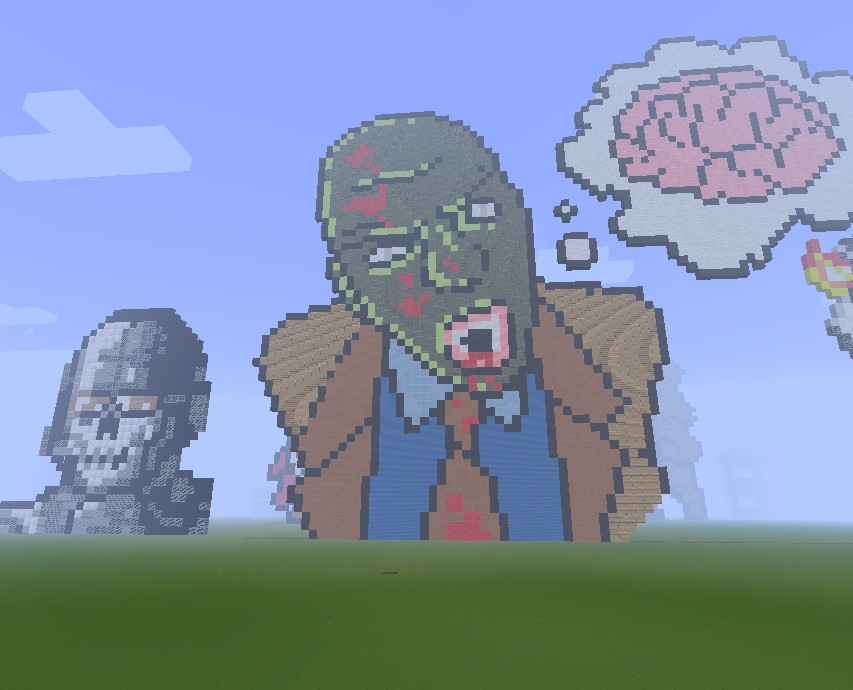 32 bit Zombie and 16 bit Ghost from MW2 Minecraft Map