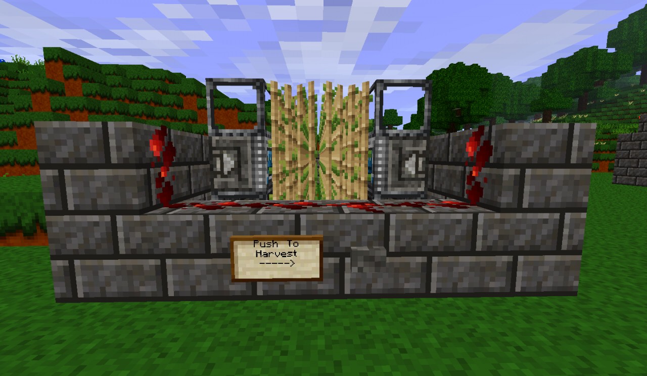 Auto Harvest Sugarcane Farm Minecraft Map