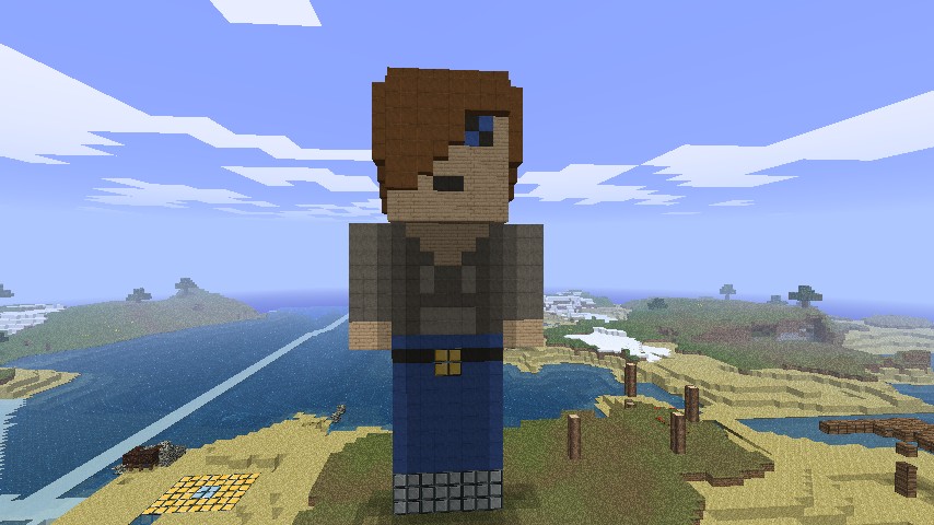 Giant me in 3D Minecraft Map