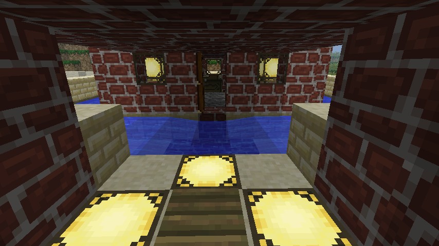 Castle With Working Drawbridge and Dock+Boat Launcher Minecraft Map