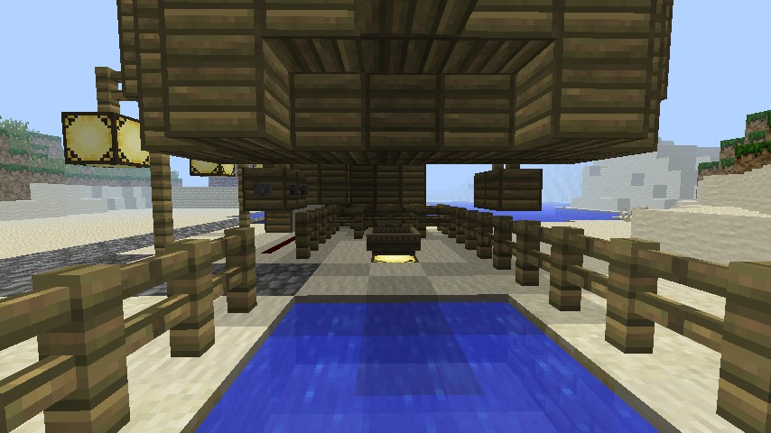 Castle With Working Drawbridge and Dock+Boat Launcher Minecraft Map