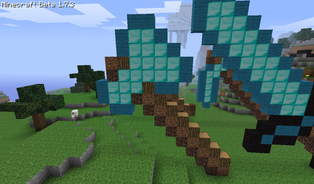 My Awesome House VS2 plus a shep statue Minecraft Map