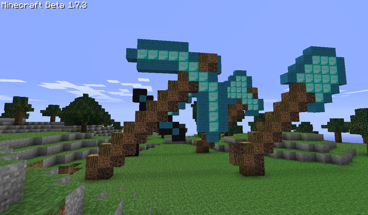 My Awesome House VS2 plus a shep statue Minecraft Map