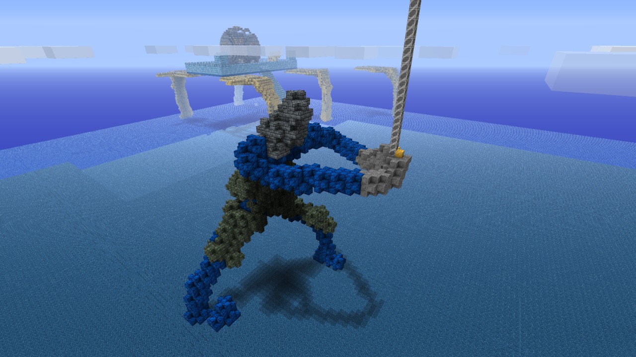 Giant warrior statue 3D Minecraft Map
