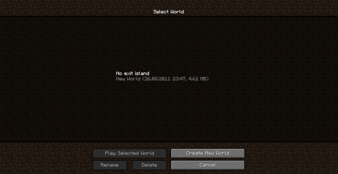 single player island Minecraft Map