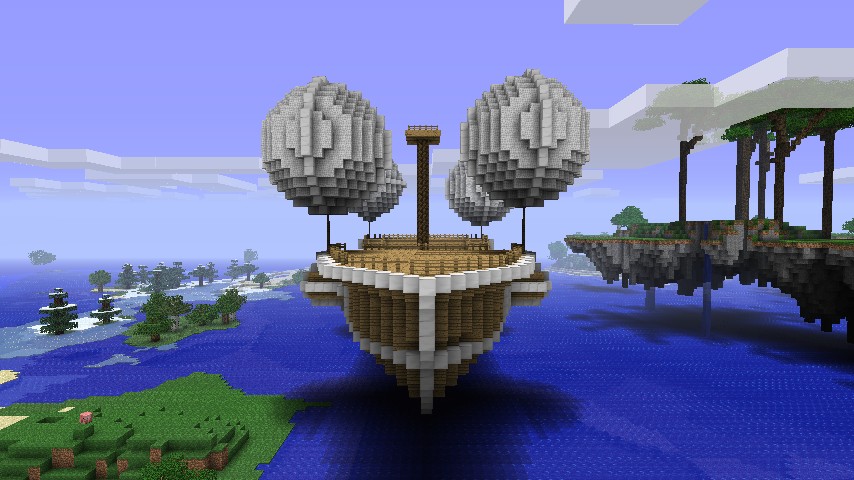 A somewhat steampunky airship Minecraft Map