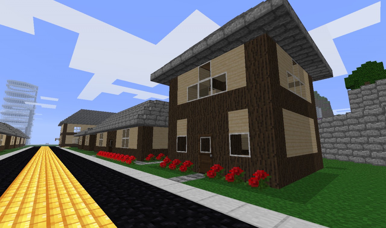 Wood/Sandstone collection townhouse 1 Minecraft Map