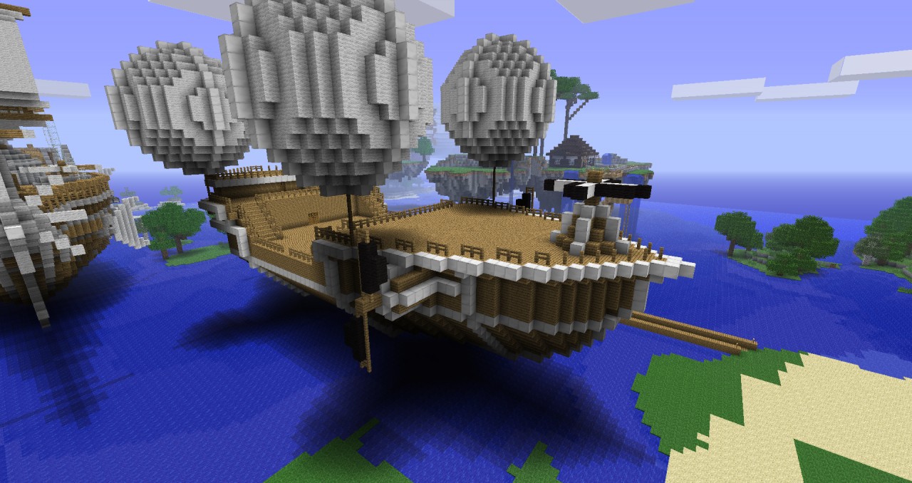 A somewhat steampunky airship Minecraft Map
