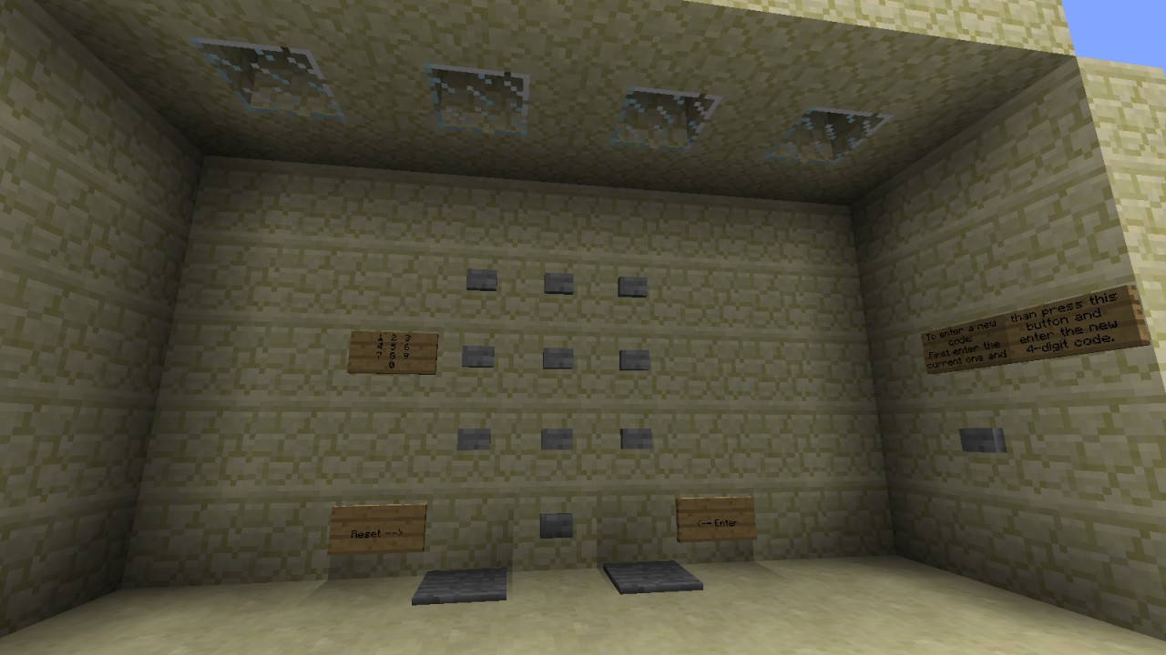Programmable four digit PIN lock Minecraft Map
