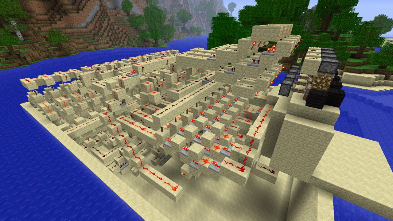 Programmable four digit PIN lock Minecraft Map