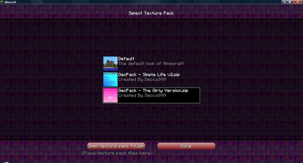 DecPack - The Girly Version Minecraft Texture Pack