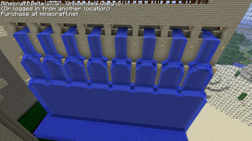 Big piston working dam Minecraft Map