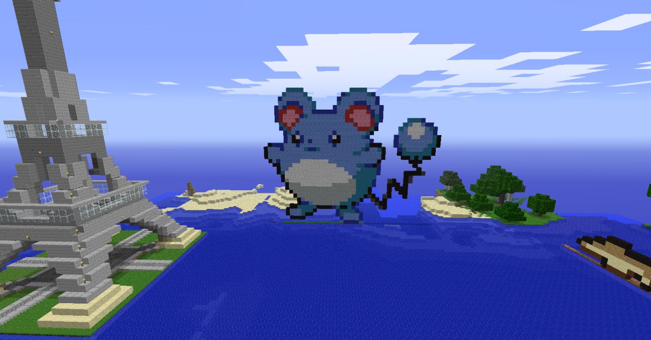Marill Pixel Art Minecraft Map