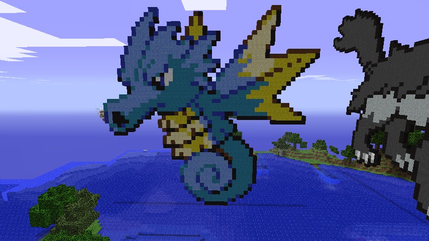 Seadra Pixel Art Minecraft Map