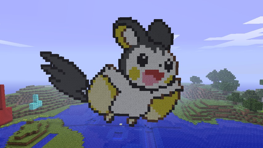 Emolga Pixel Art Minecraft Map