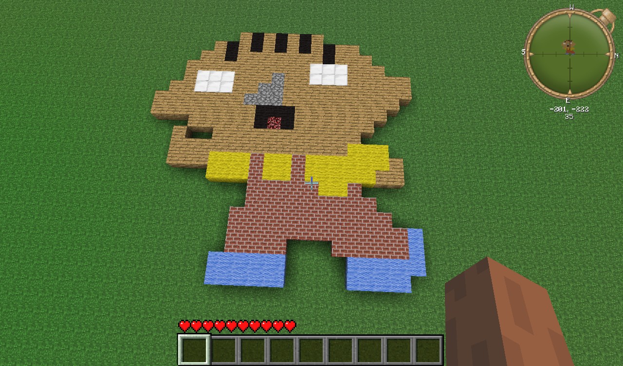 Stewie pixel art Minecraft Map