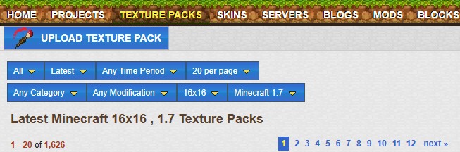 Compiling the Ultimate List of Texture Packs on www.PlanetMineCraft.com