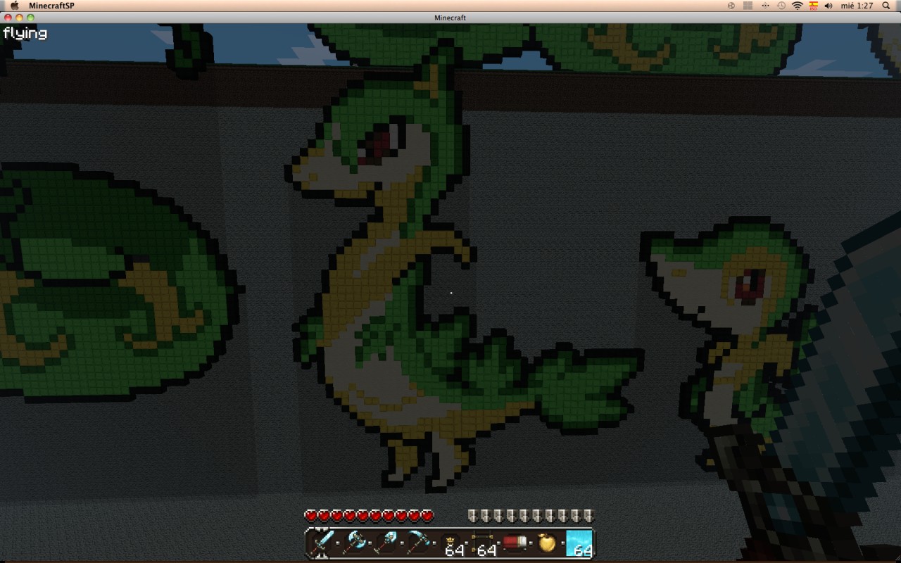 Snivy, Servine and Serperior ( pokemon pixel art) Minecraft Map