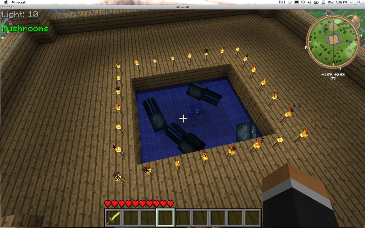 Automatic Water-Filling Pool Minecraft Map