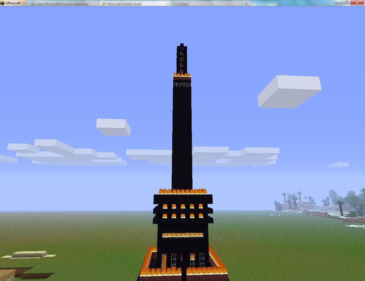Big obsidian tower Minecraft Map