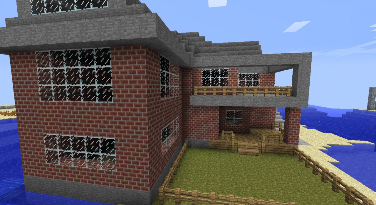 Modern House made out of brick Minecraft Map
