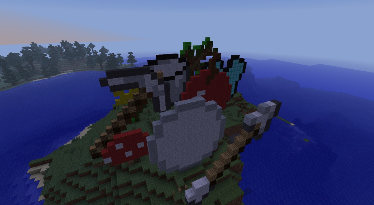 Pixel art island Minecraft Map