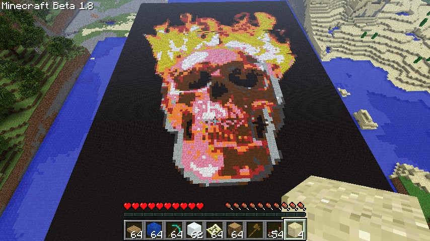 Skull on FIRE!!!! Minecraft Map