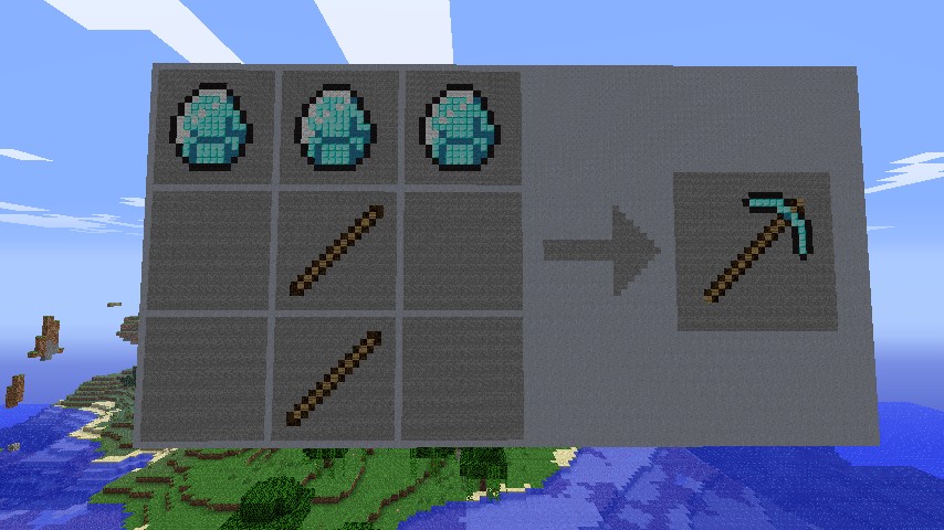 How to Craft a Diamond Pickaxe Minecraft Map