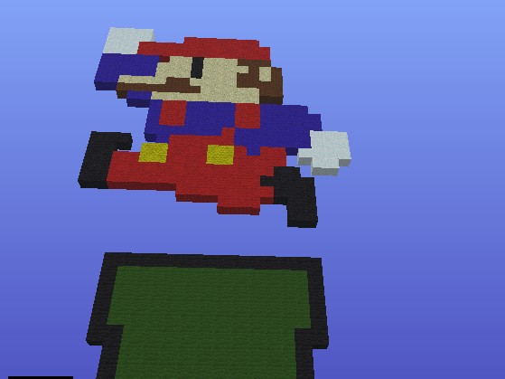 Mario Jumping out of pipe Minecraft Map