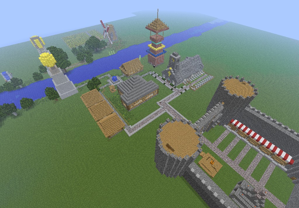 Epic Bridge (Well, a town now tbh :L) Minecraft Map
