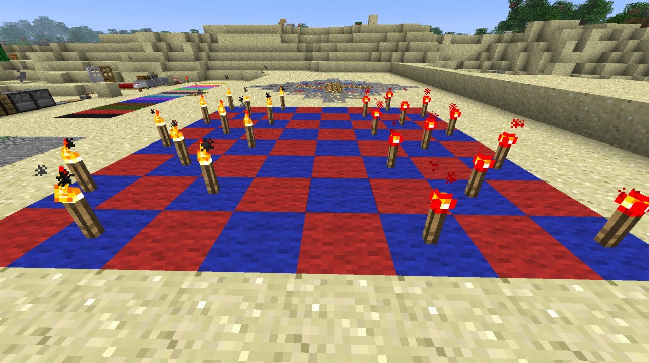 checkers (normal torches Vs. redstone torches) Minecraft Map