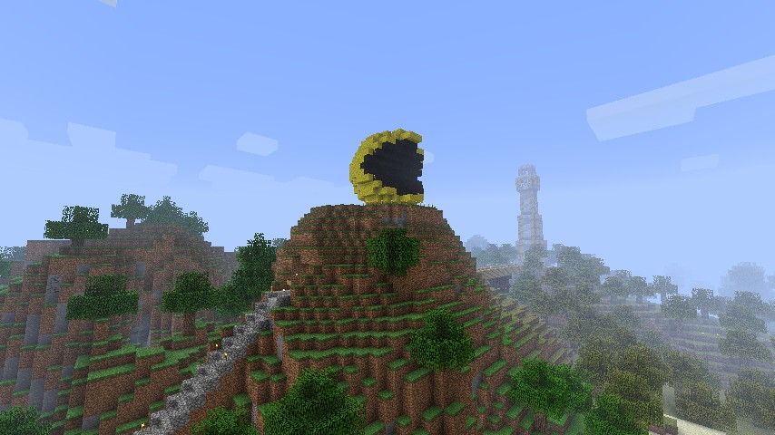 3D Pacman Statue Minecraft Map