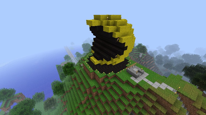 3D Pacman Statue Minecraft Map