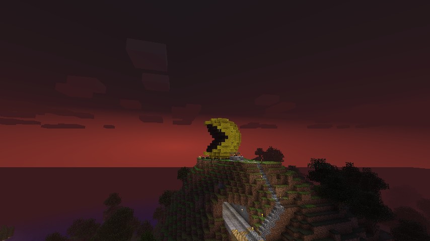 3D Pacman Statue Minecraft Map